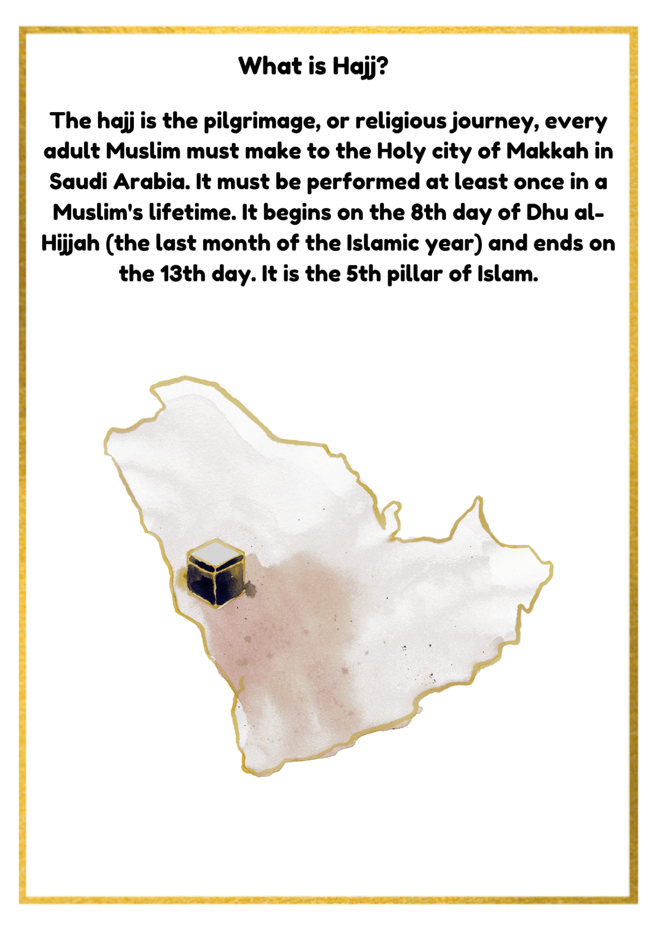 Hajj Activity Worksheet: Educational Resource for Learning about the ...